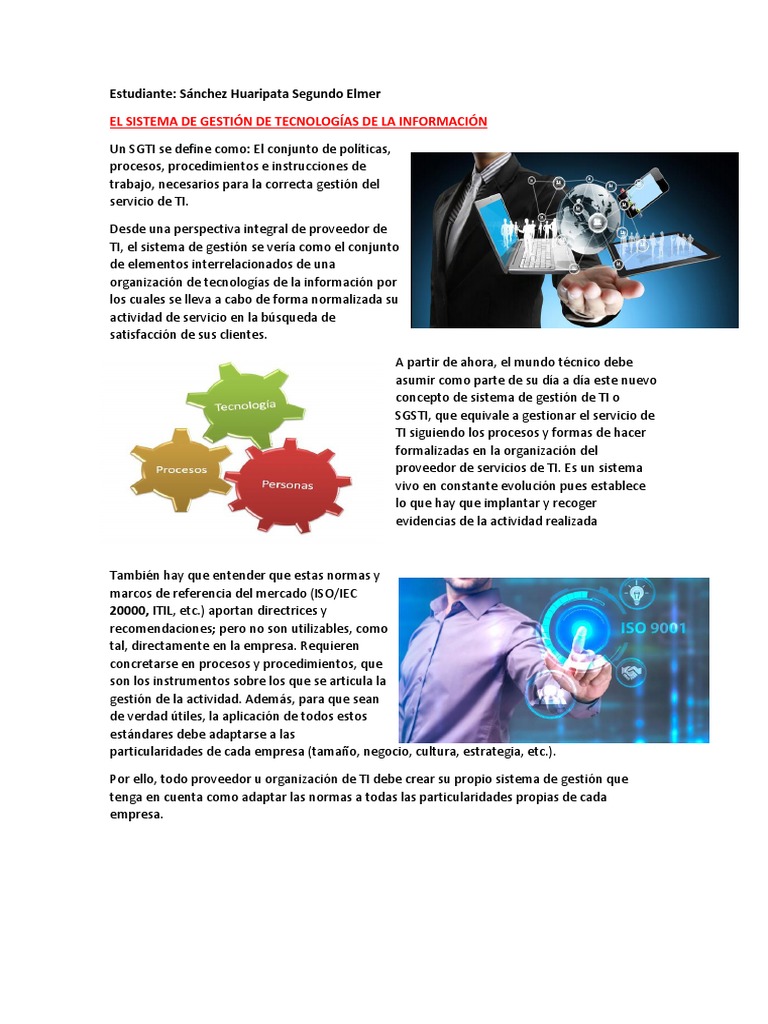 Sistema de Gestión de TI: Claves y Normas | PDF | Business | Science