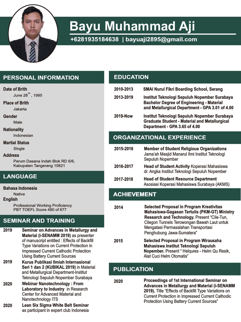 Bayu Muhammad Aji - Curriculum Vitae and Portofolio - Compressed | PDF ...