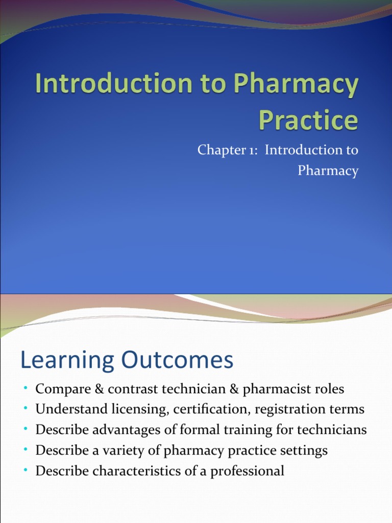 Chapter 1: Introduction To Pharmacy | PDF | Pharmacy | Pharmacist