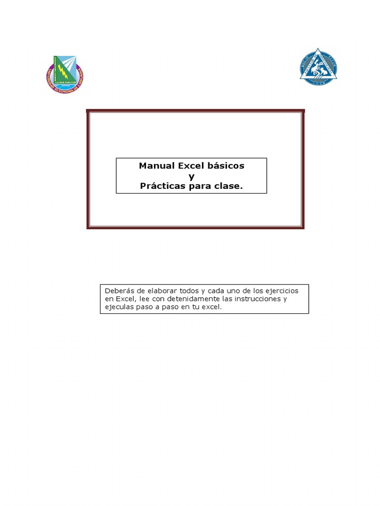 Manual Básico de Excel para Clases | PDF | Hoja de cálculo | Fórmula