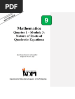 Equations Transformable Into Quadratic Equations: Module in Mathematics 9 | PDF | Equations ...