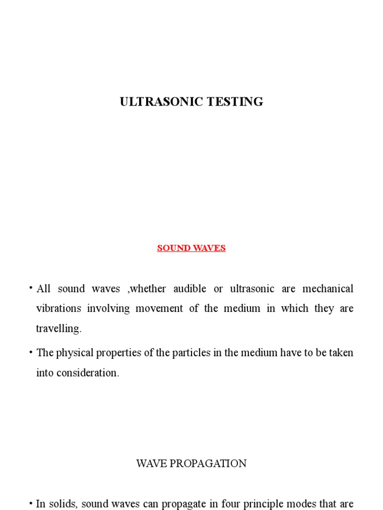 Ultrasonic Testing Sound Waves | PDF | Waves | Ultrasound
