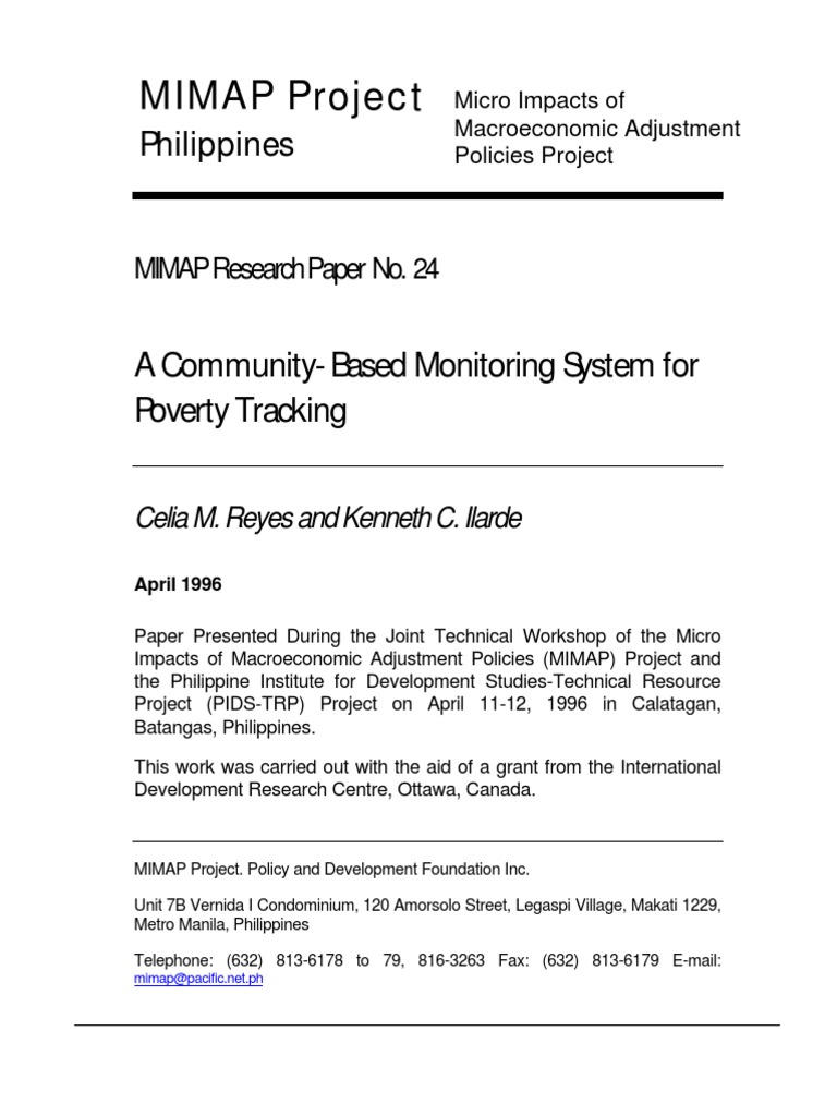 A Community-Based Monitoring System For Poverty Tracking | PDF | Basic ...