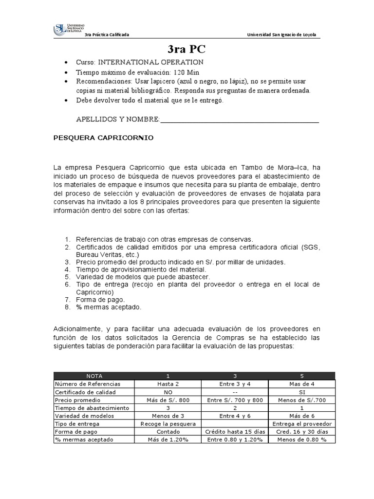 3raPC. Gesti N de Compras y MRP. IO USIL | PDF | Business