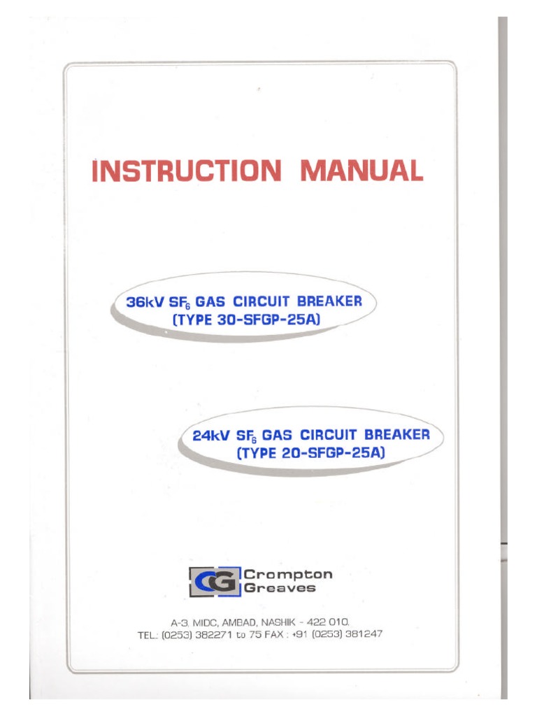 GCB 36kV, 25ka Outdoor (Manual) | PDF