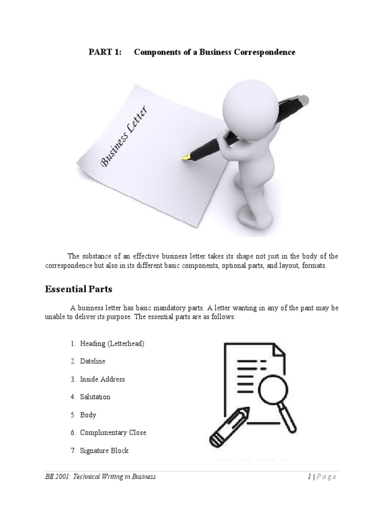 Lesson 4 - Components and Formats of Business Correspondence | PDF ...