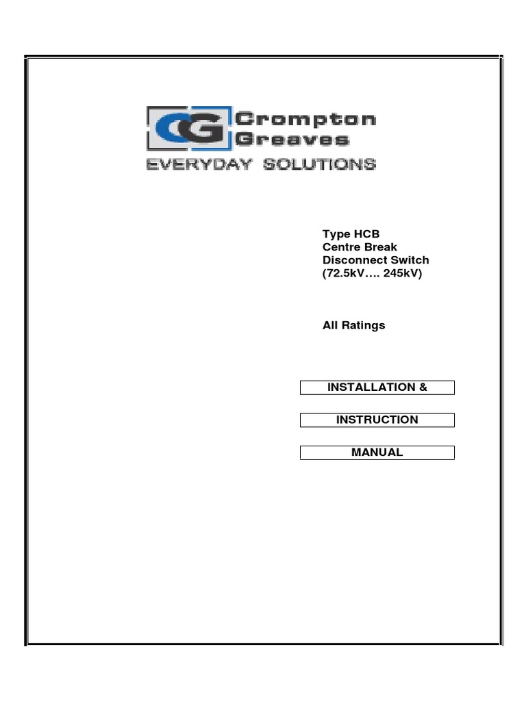 HCB DS-72KV TO 245KV (Manual) | PDF | Switch | Insulator (Electricity)