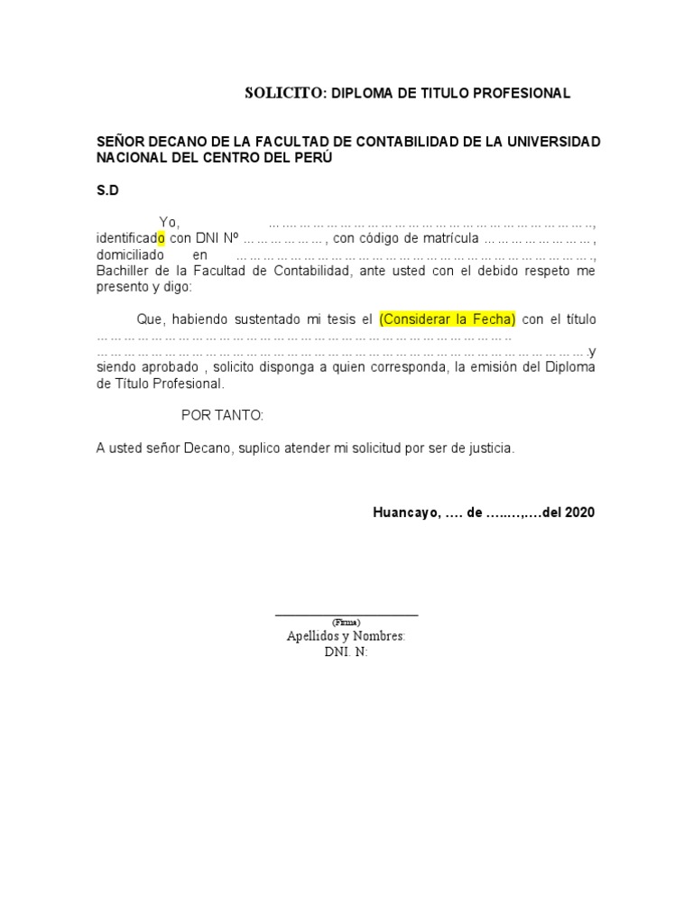 Solicitud #05-Diploma de Titulo Profesional | PDF