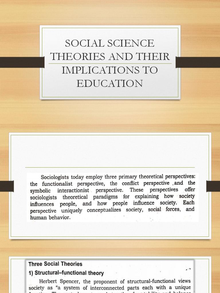 Chapter 3 Social Science Theories and Their Implications To Education | PDF