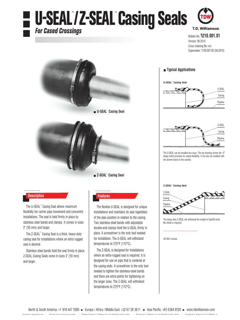 U-Seal /Z-Seal Casing Seals: For Cased Crossings | Download Free PDF | Pipe (Fluid Conveyance ...