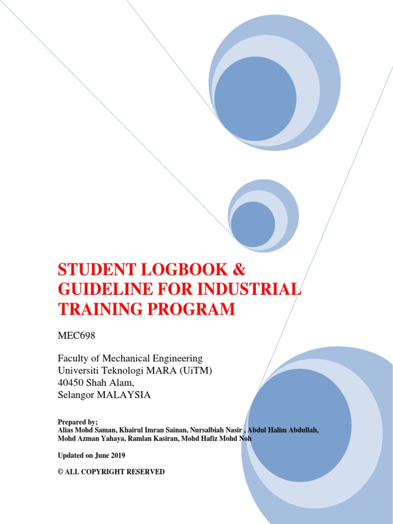 Student Logbook & Guideline For Industrial Training Program | PDF ...