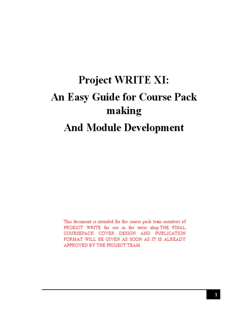 ETLE Course-Pack-Template | PDF