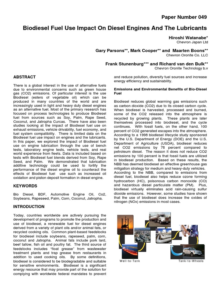 Analysis of the Impact of Biodiesel Fuel Use on Diesel Engine ...