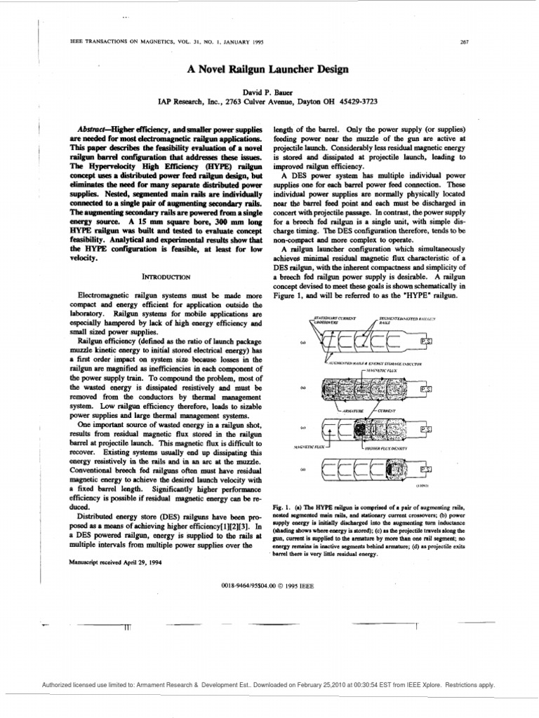 A Novel Railgun Launcher Design | PDF | Inductor | Gun Barrel