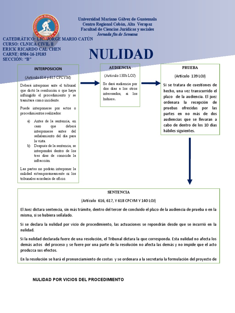Esquema de La Nulidad | PDF | Demanda judicial | Ley procesal