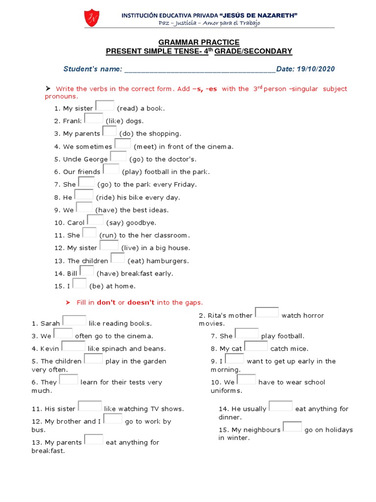 Grammar Practice | PDF