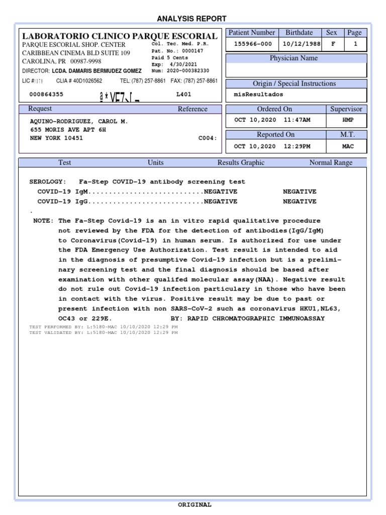Resultadopdf | PDF | Infection | Clinical Pathology