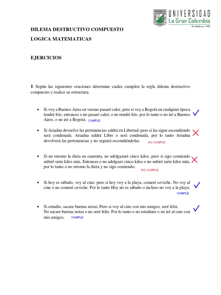 Dilema Destructivo Compuesto en Lógica | PDF