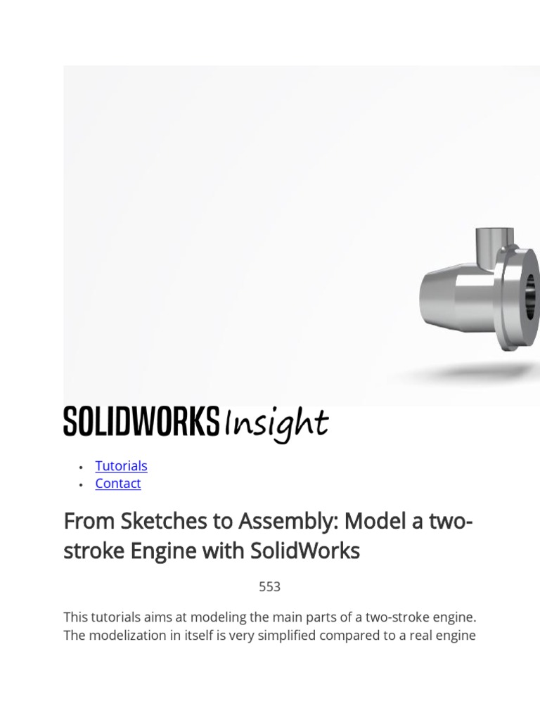Model a Two-Stroke Engine in SolidWorks | PDF | Extrusion | Computing ...