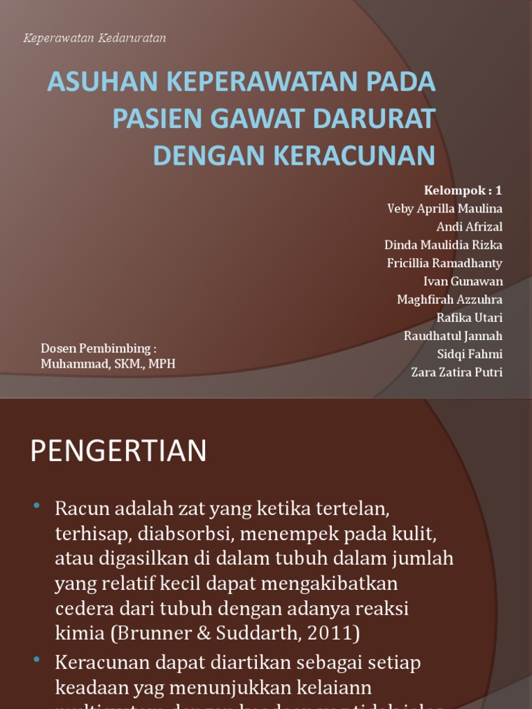 Asuhan Keperawatan Pada Pasien Gawat Darurat KERACUNAN | PDF