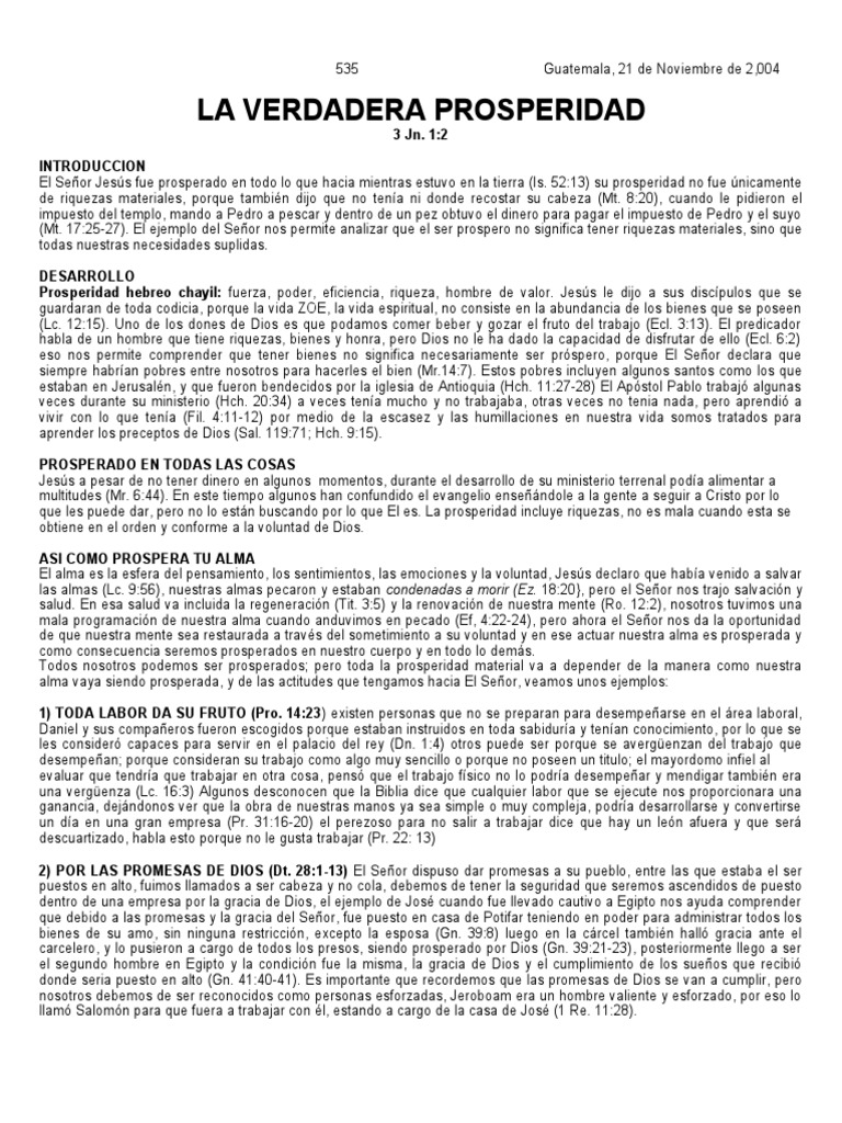 535 La Verdadera Prosperidad | PDF | Pecado | San Pedro 535 La Verdadera Prosperidad | PDF | Pecado | San Pedro