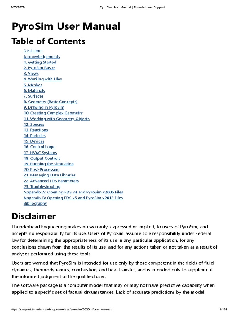 PyroSim User Manual - Thunderhead Support PDF | PDF | Rendering ...