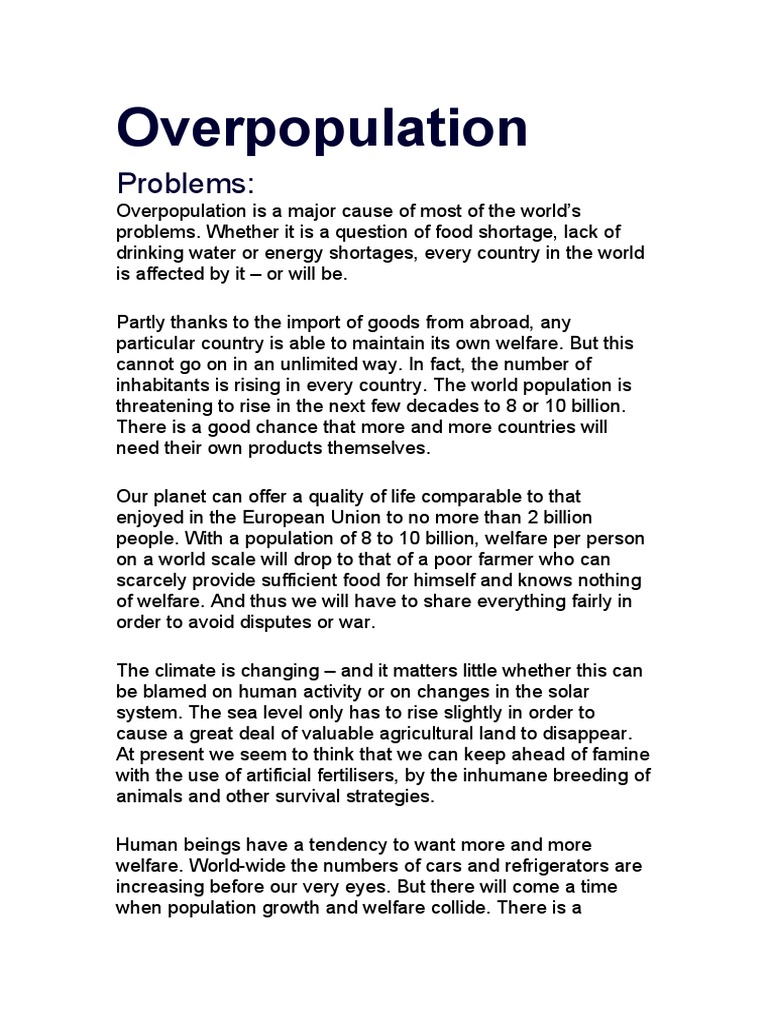 Overpopulation: Problems | PDF | Human Overpopulation | Famine