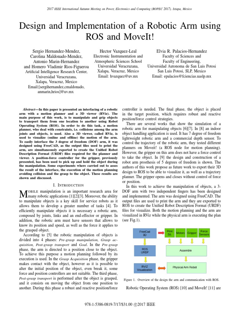Design and Implementation of A Robotic Arm Using Ros and Moveit! | PDF ...