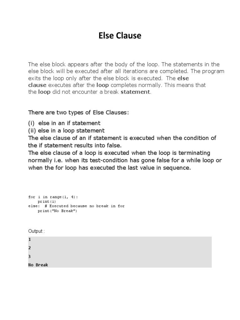 Understanding Else Clauses in Loops | PDF | Teaching Methods ...
