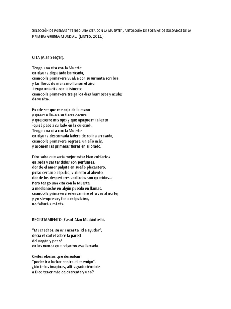 Poemas de Soldados de la Gran Guerra | PDF
