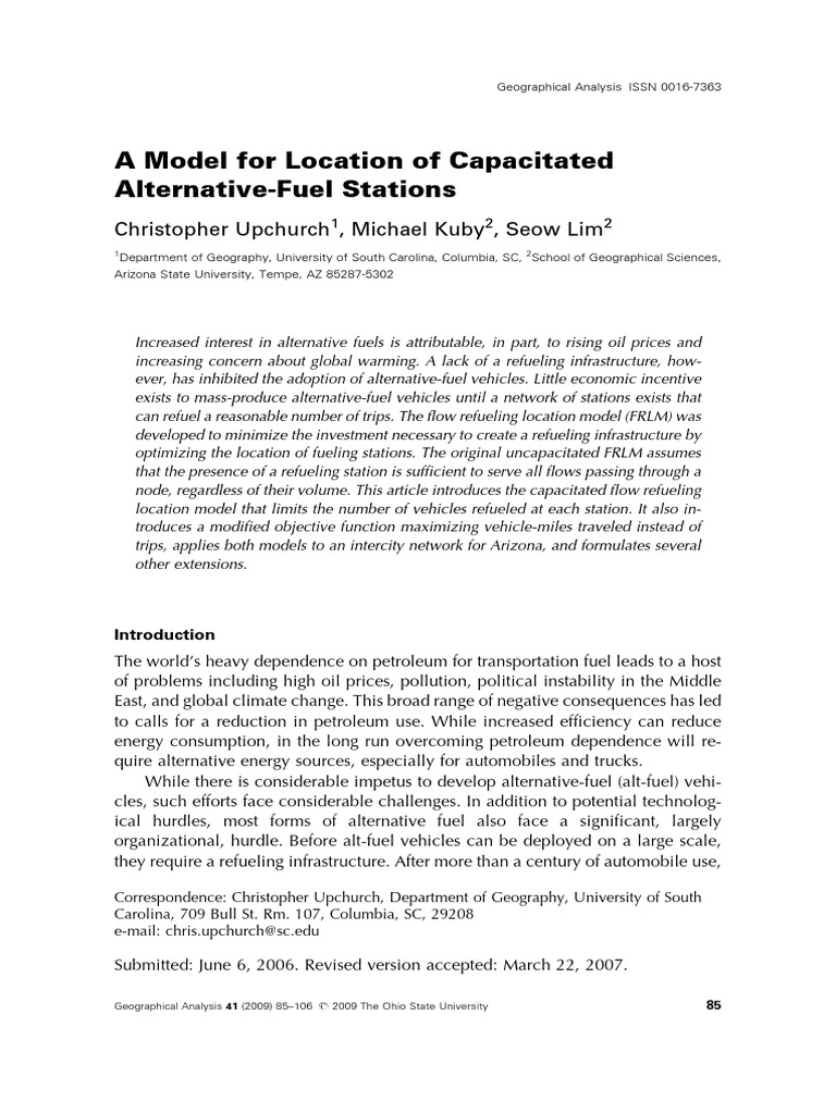 A Model For Location of Capacitated Alternative-Fuel Stations | PDF ...