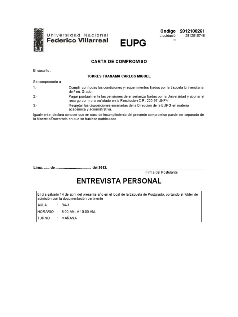 Compromiso de Pago y Normas EUPG | PDF