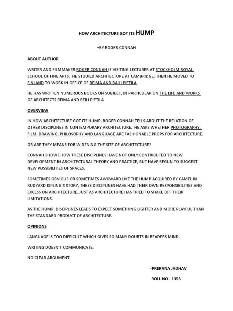 How Architecture Got Its Hump | PDF