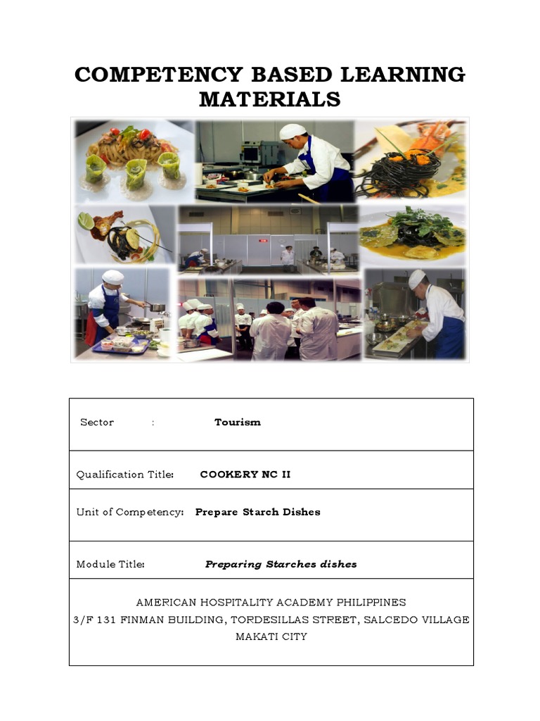 Cookery NC II: Starch Dishes Module | PDF | Hors D'oeuvre | Salad