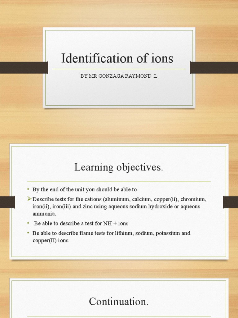 Test of Ions Year 10 | PDF | Hydroxide | Sodium
