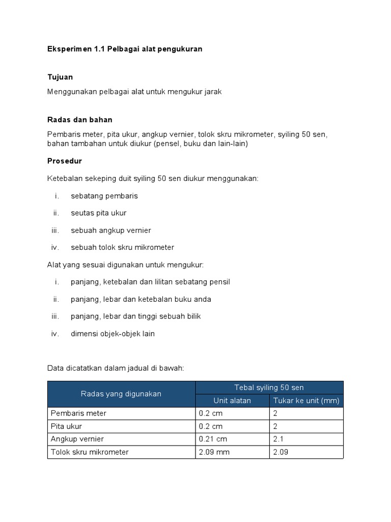 Eksperimen 1 | PDF
