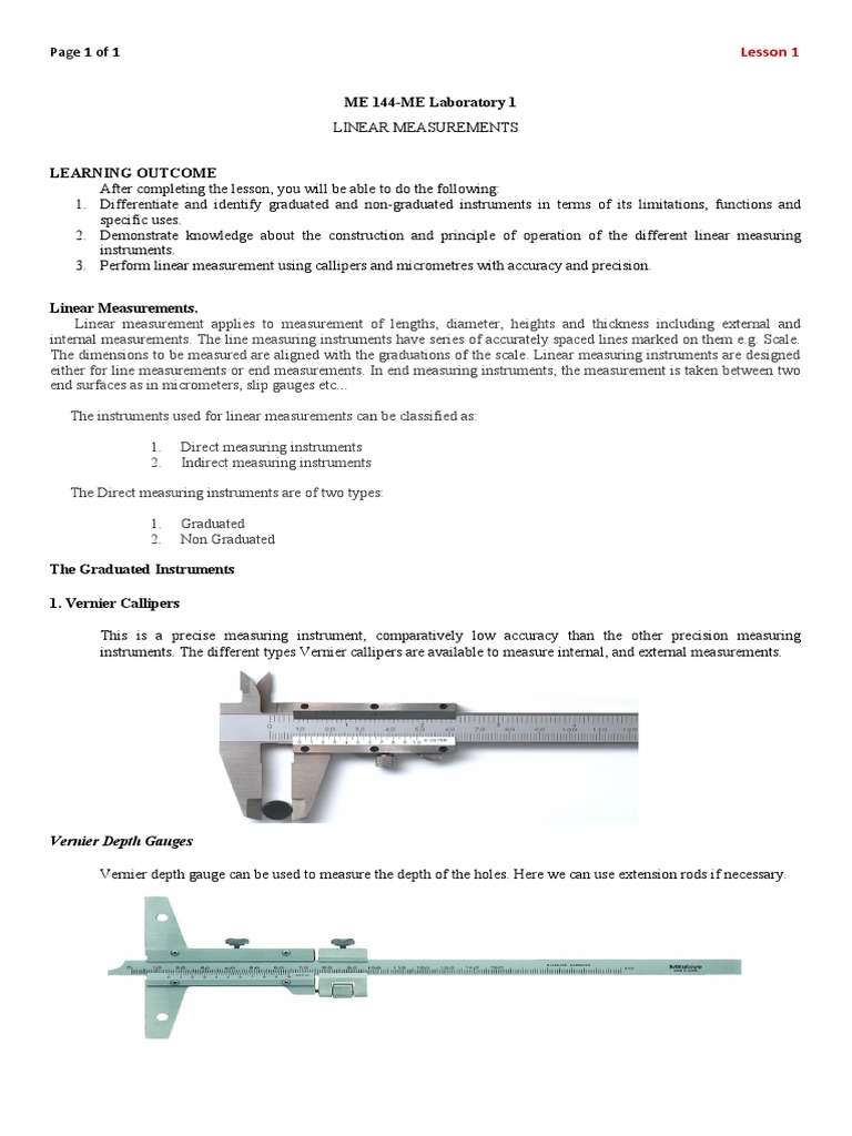 ME 144-ME Laboratory 1: Lesson 1 | PDF