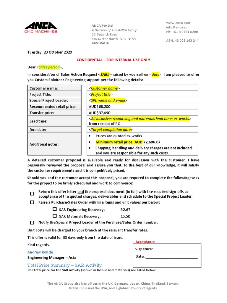 Confidential - For Internal Use Only | PDF | Project Management | Business
