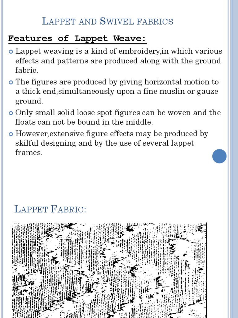 Features of Lappet Weave:: Appet and Wivel Fabrics | PDF | Home & Garden