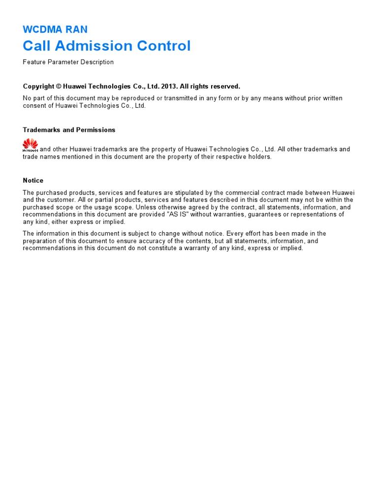 Call Admission Control | PDF | High Speed Packet Access | Mobile Technology