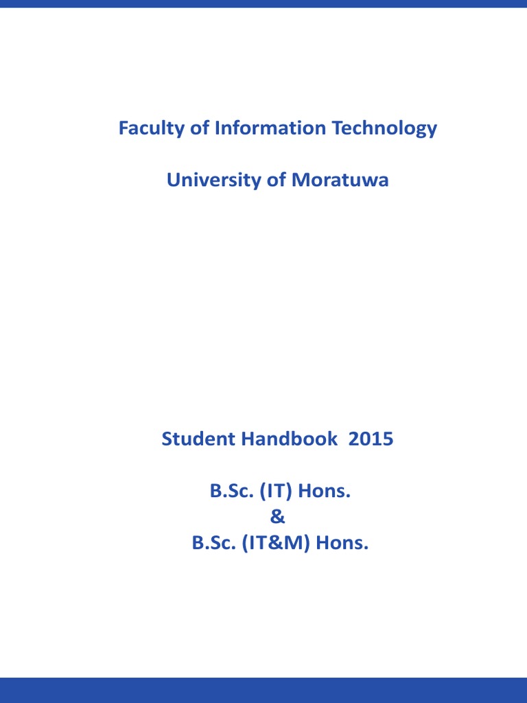 Student Handbook - Faculty of Information Technology - University of ...