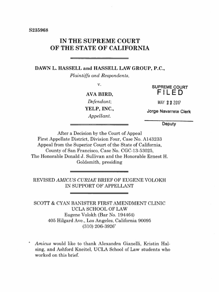 Amicus Brief Eugene Volokh Forged Court Orders | PDF