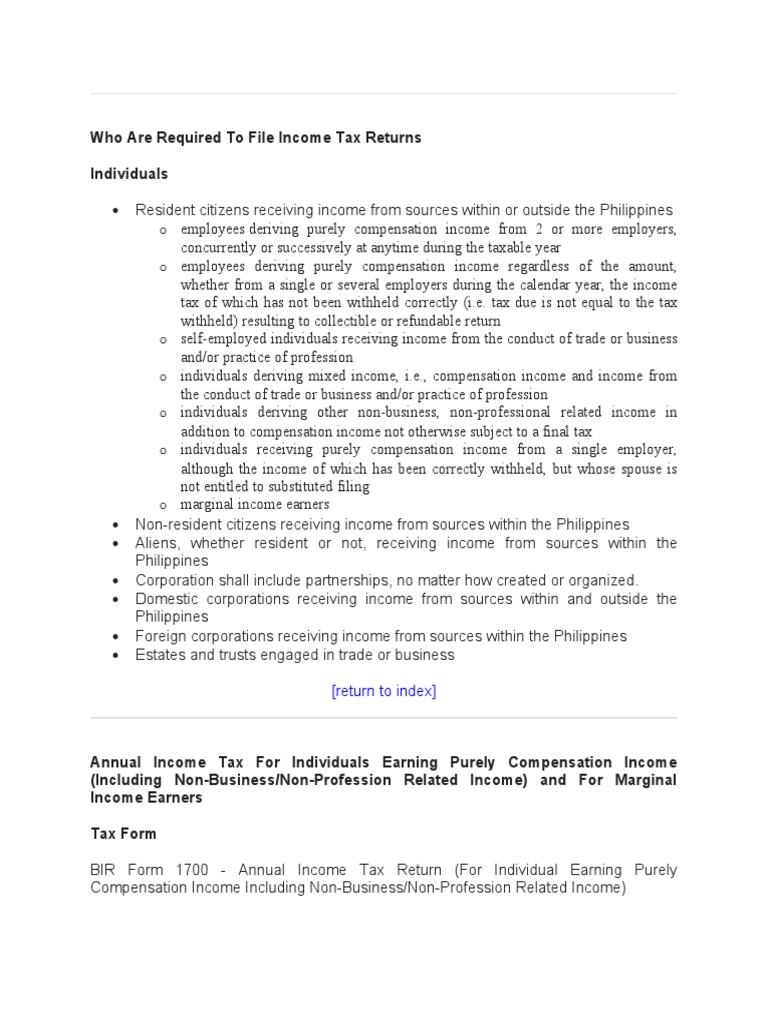 Individuals Required To File ITR | PDF | Gross Income | Taxation In The ...