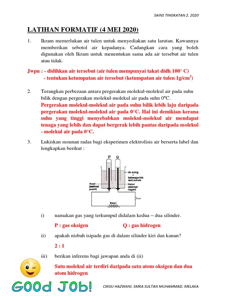 Jawapan LATIHAN SAINS TING 2 PKP (4 MEI) PDF | PDF