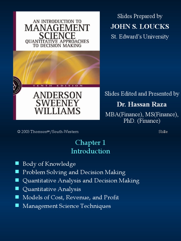 John S. Loucks: Slides Prepared by | PDF | Business | Computing And ...