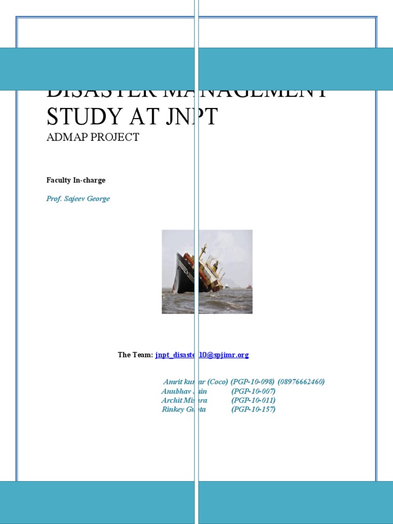 Report On JNPT Disaster Management | PDF | Petroleum | Emergency
