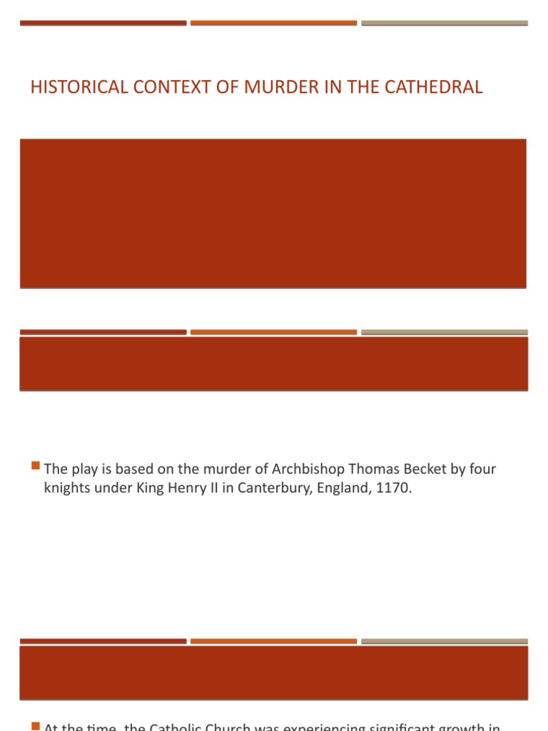 Historical Context of Murder in The Cathedral | PDF | Religion And ...