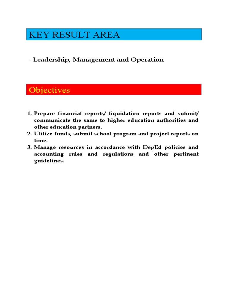 Key Result Area | PDF | Teachers | Teaching