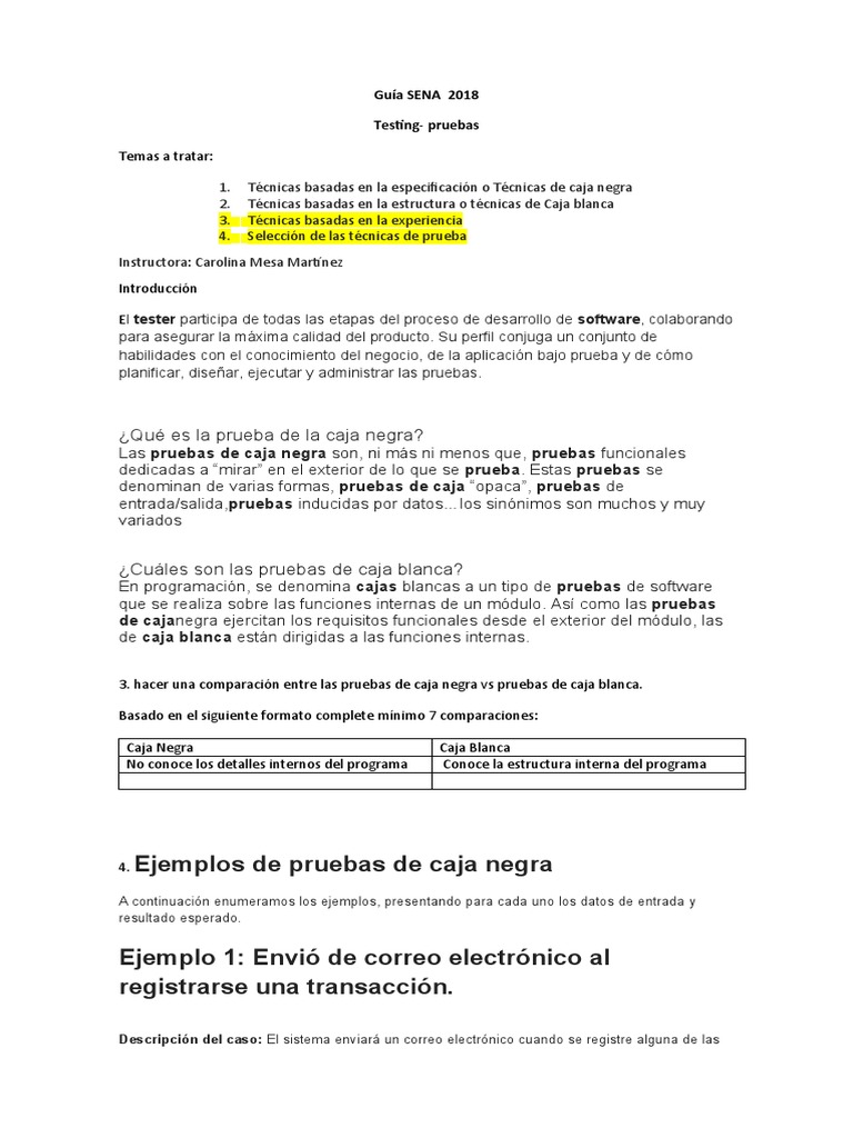 Guia SENA Testing | PDF | Pruebas de software | Programa de computadora