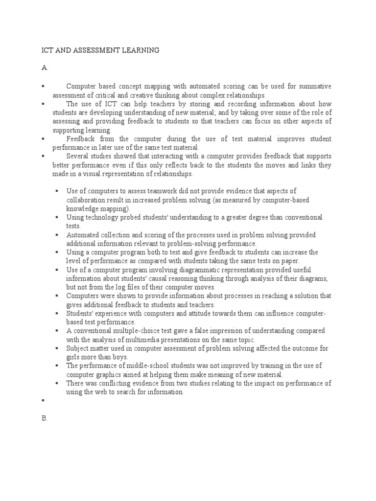 Ict and Assessment Learning | PDF | Educational Technology ...